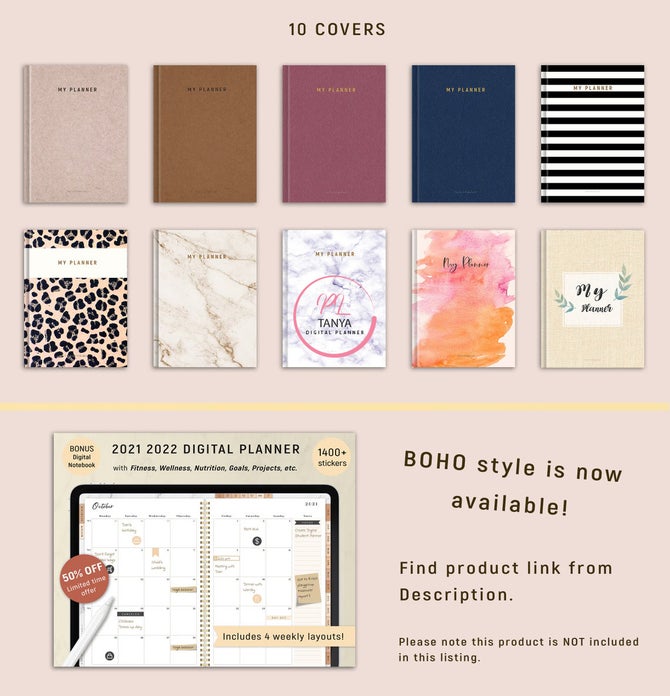 Digital Planner GoodNotes, DATED Daily Weekly Planner 2021 2022, iPad ...