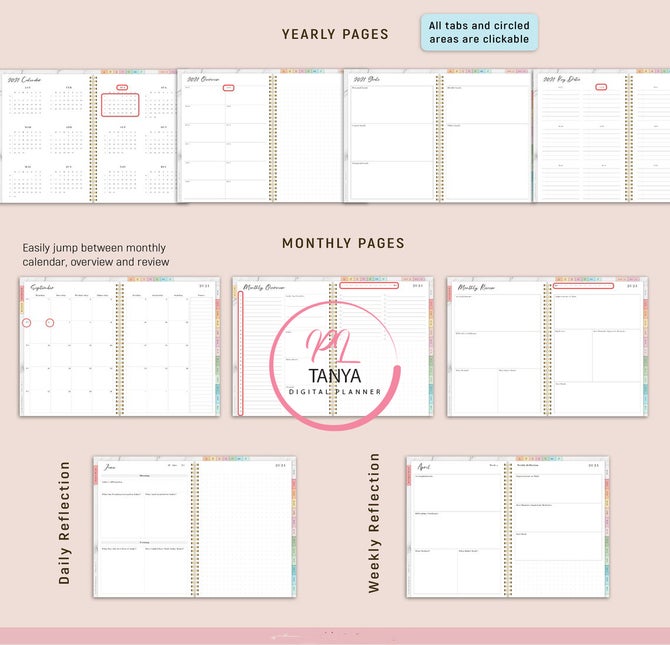 Digital Planner GoodNotes, DATED Daily Weekly Planner 2021 2022, iPad ...