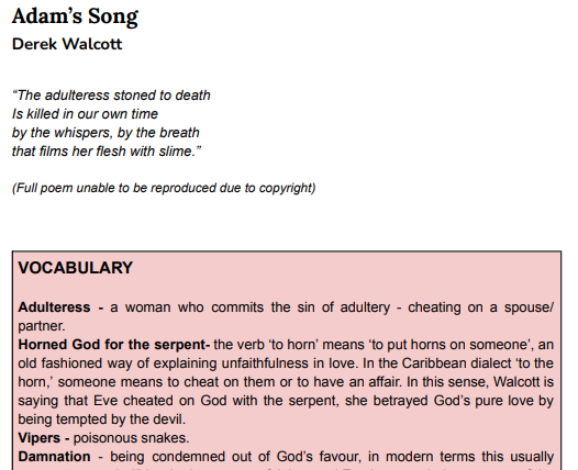 'Adam's Song' by Derek Walcott - Poem Analysis - Payhip