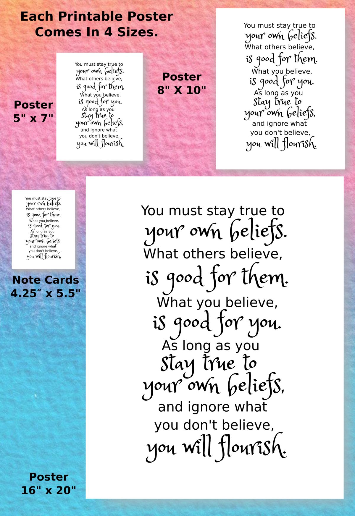 4 Encouraging Quote Posters - Instant Download - Transparent So They ...