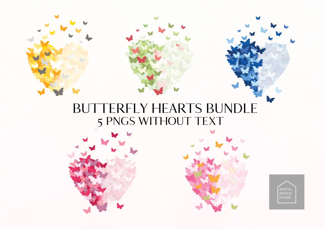 Butterfly Heart Bundle x 5 Colours - Payhip