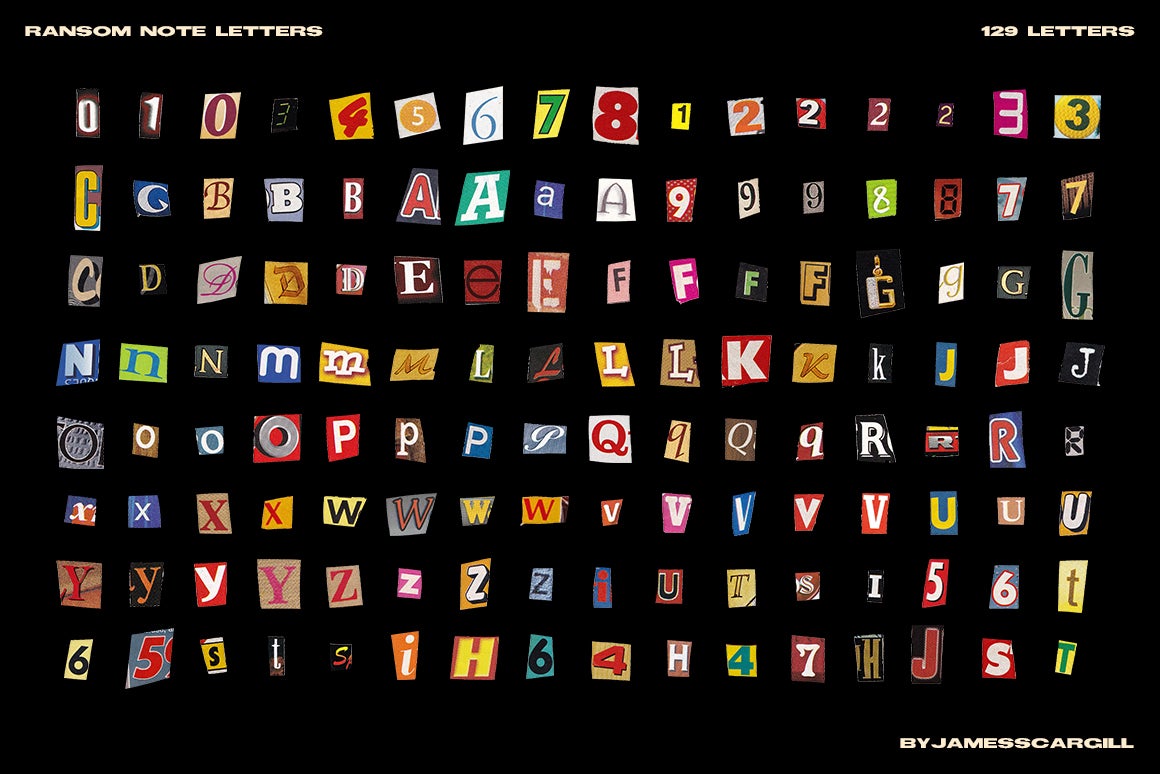 HD PNG Cut-Out Ransom Note Letter Pack (125 Cut-Out Letters) - Payhip