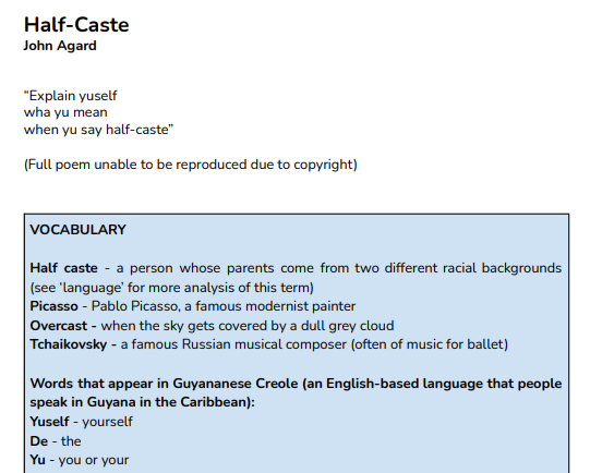 "Half-Caste" by John Agard - Poem Analysis - Payhip