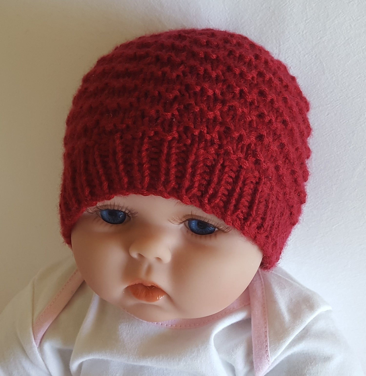 Baby’s 8ply textured Beanie with rib band - Riley - Payhip