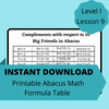Printable Abacus Math formula for Big Friends - Payhip
