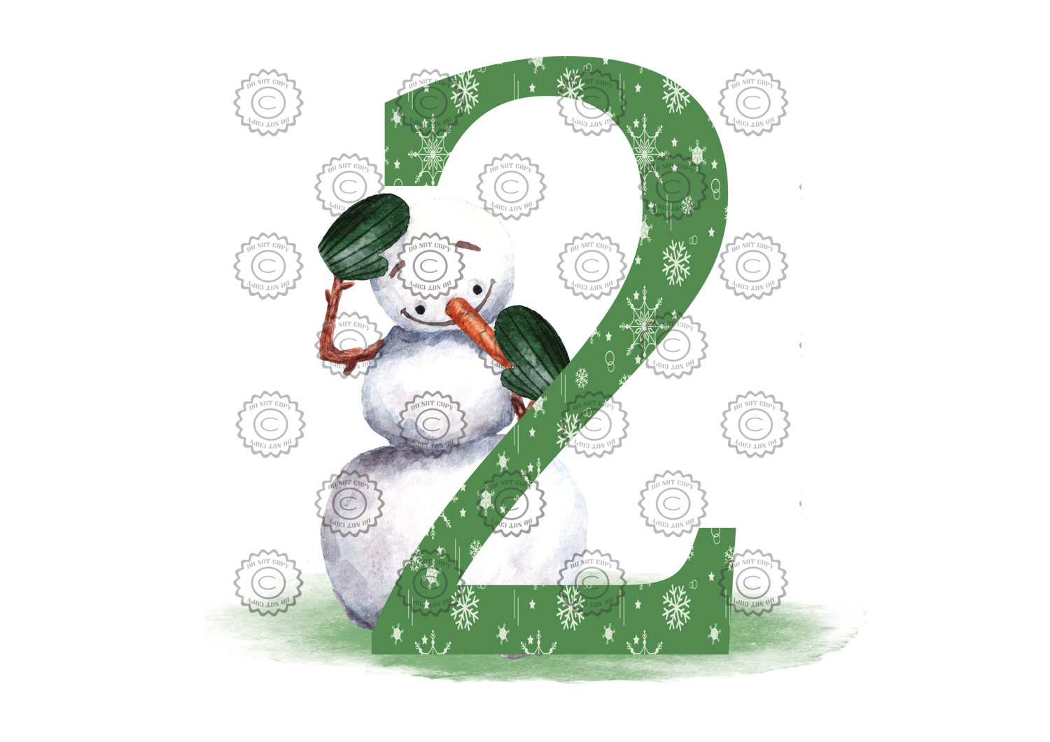 Green Frost Snowmen double Alphabet , Numbers set. - Payhip