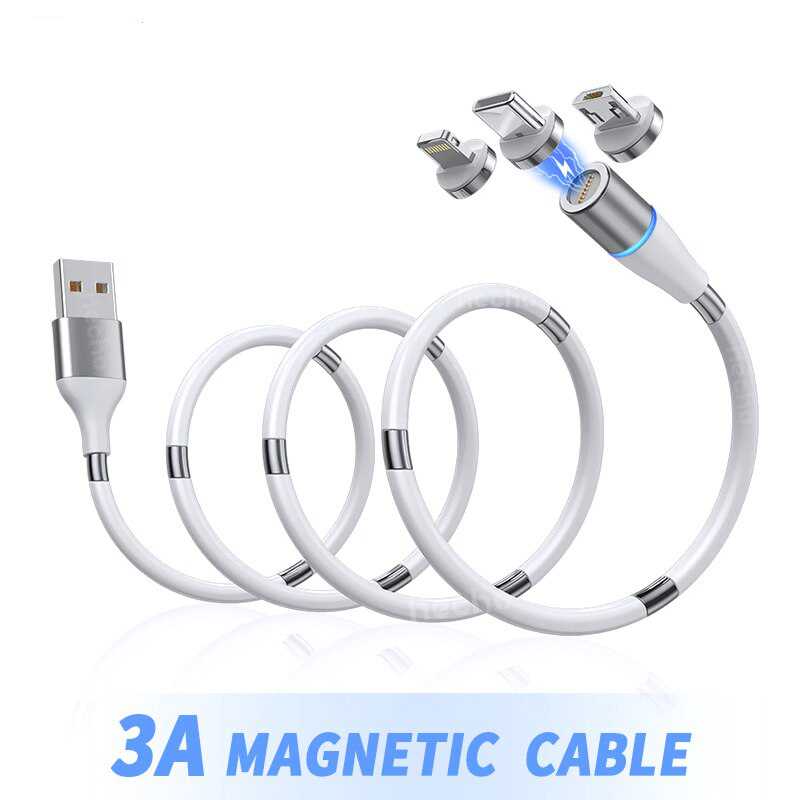 New 2021 Viral Magnetic Charger Cable USB Type C IOS Retractable Self ...