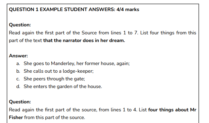 AQA English Language Paper 1: Q1 Q2 Example Answers - Payhip