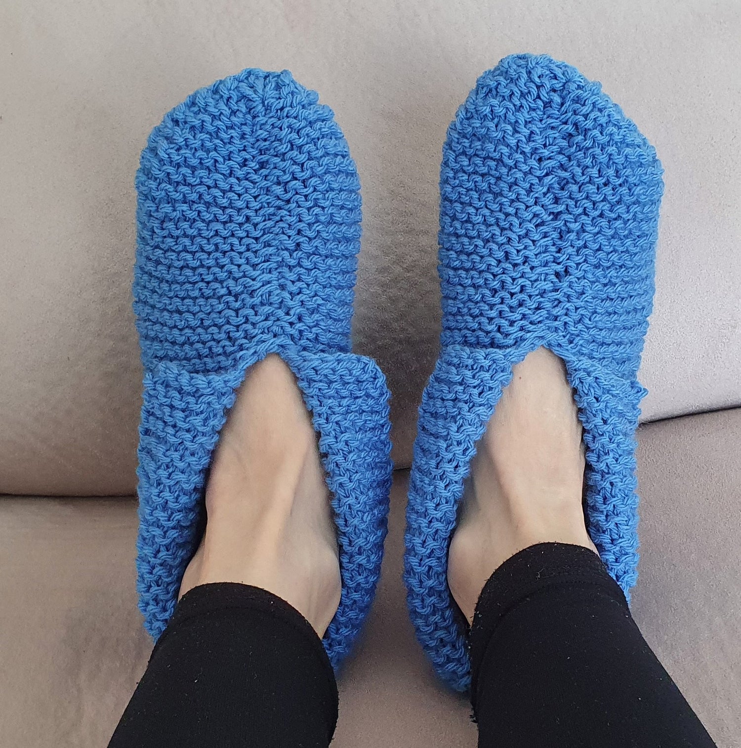 12ply garter stitch slippers with cuff knitting pattern - Starling - Payhip