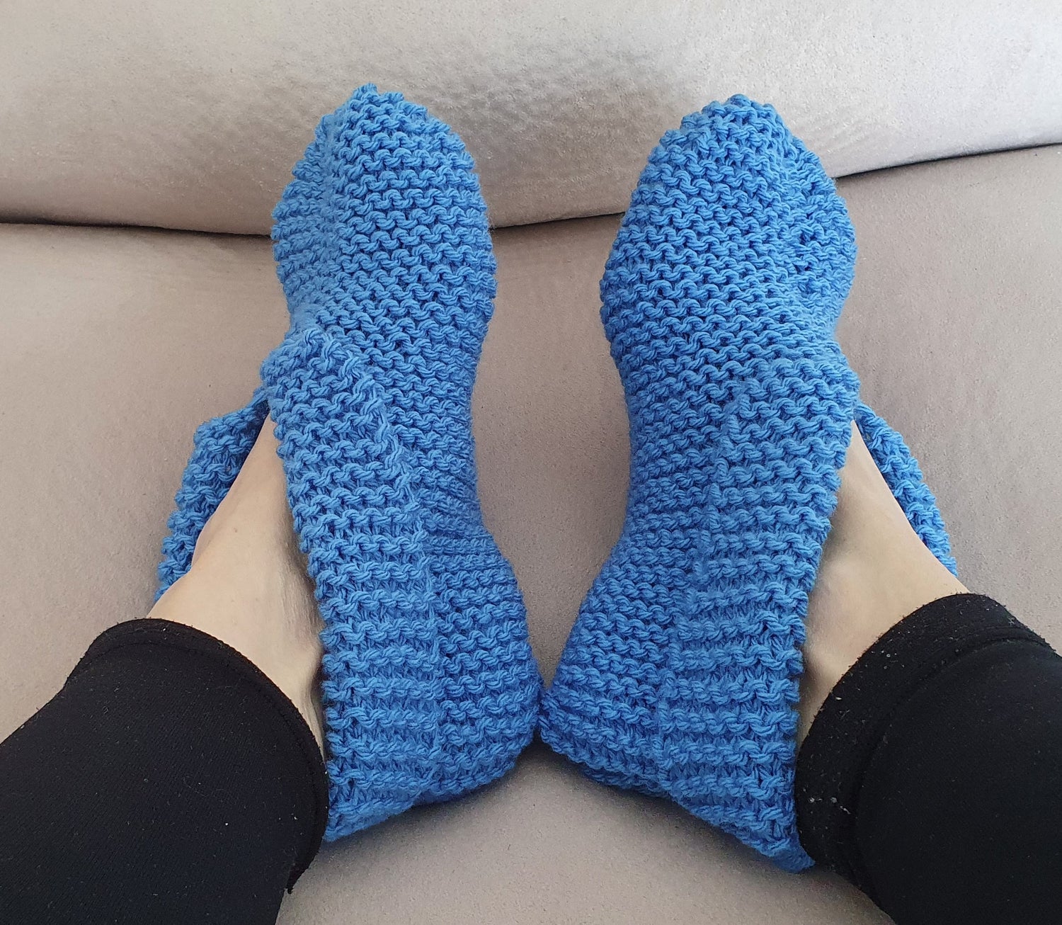 12ply garter stitch slippers with cuff knitting pattern - Starling - Payhip