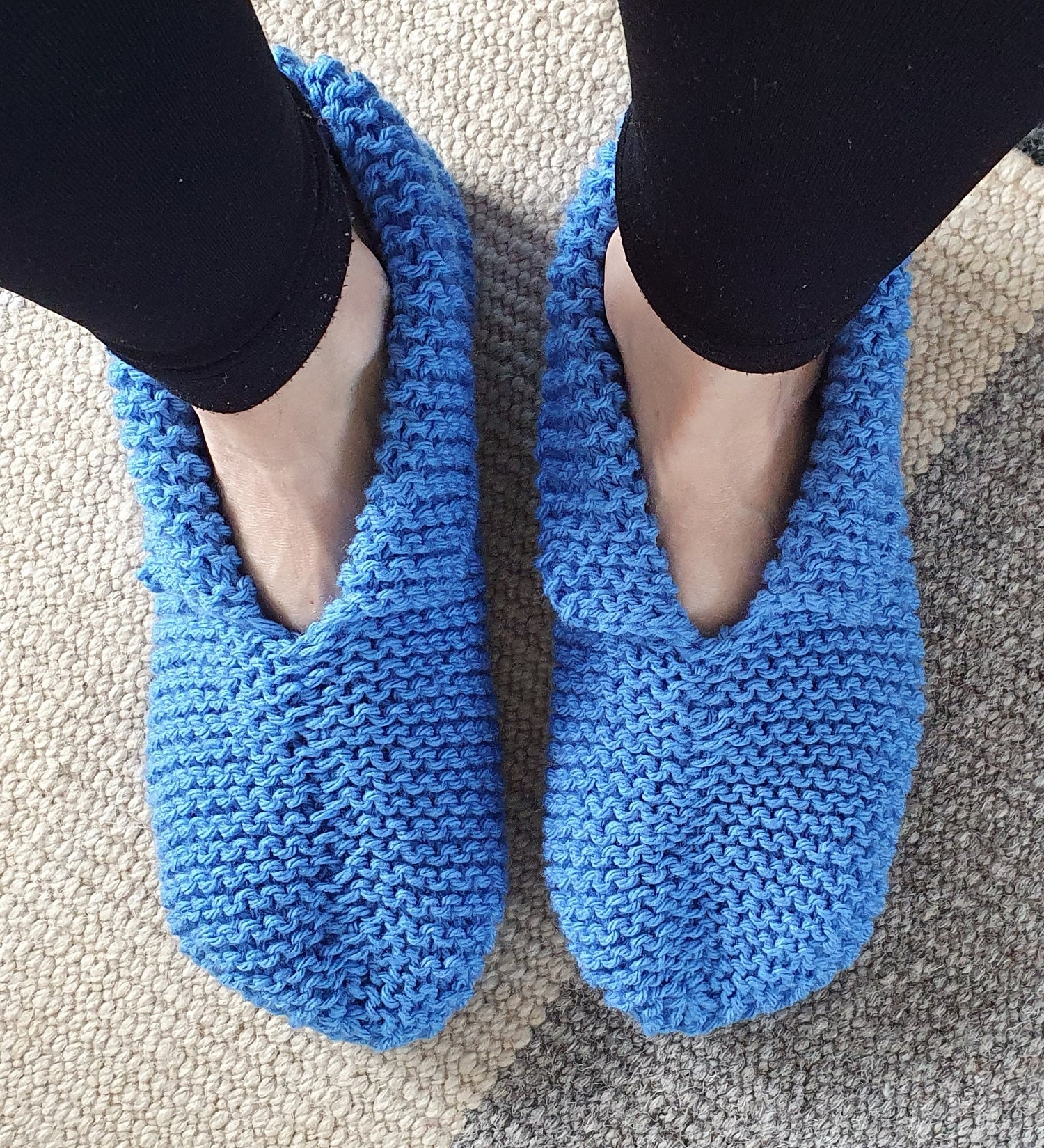 12ply garter stitch slippers with cuff knitting pattern - Starling - Payhip