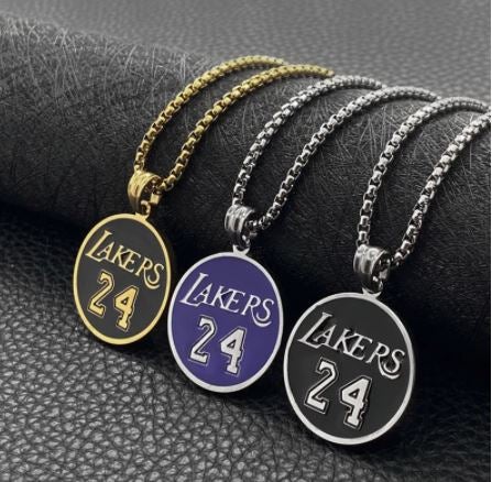 Commemorative Kobe Jewelry 316L Titanium Steel Round Lakers No. 24 ...
