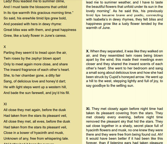 'Isabella, or the Pot of Basil' by Keats - Breakdown of Stanzas in ...