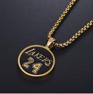 Commemorative Kobe Jewelry 316L Titanium Steel Round Lakers No. 24 ...