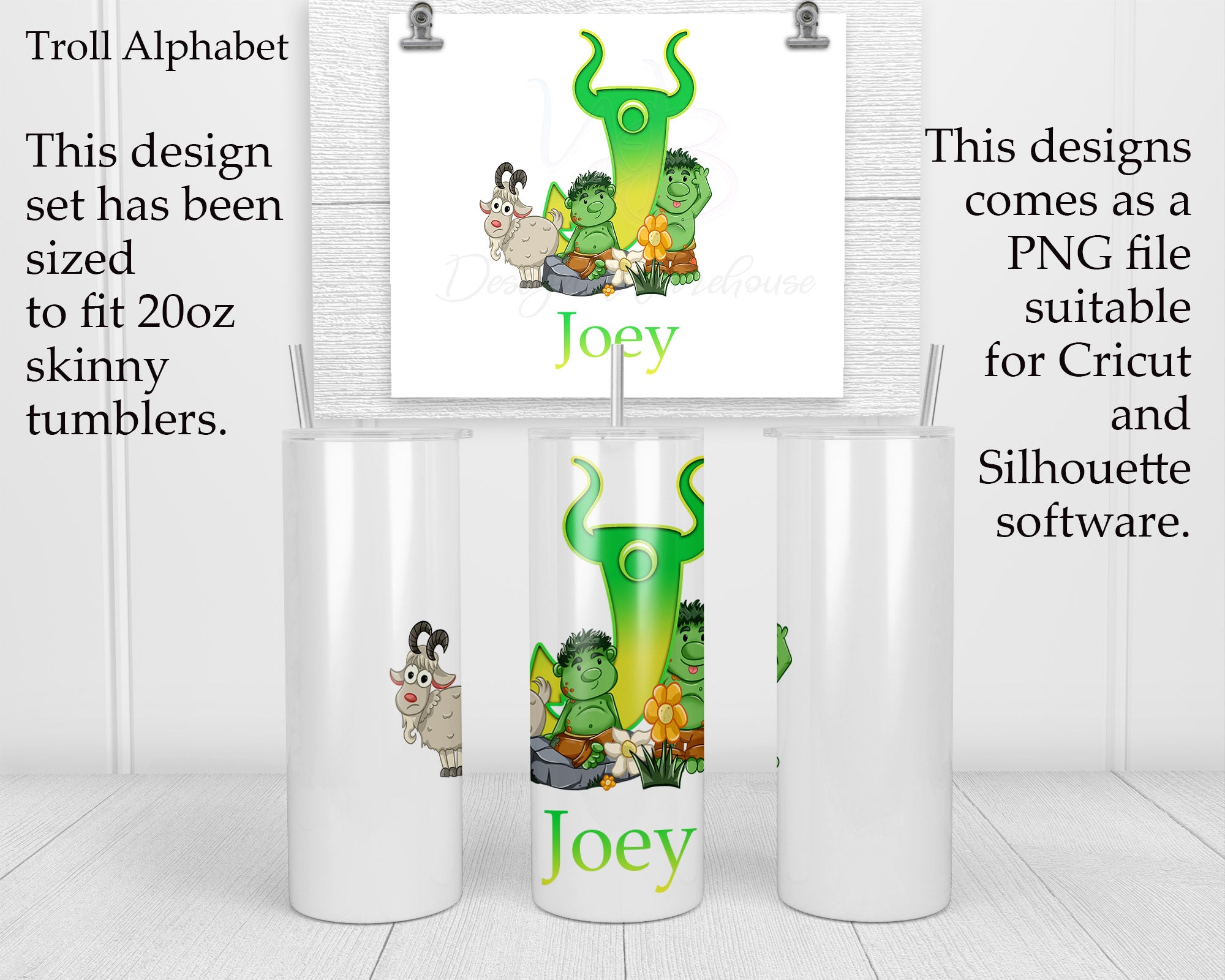 Troll Alphabet Tumblers - Payhip