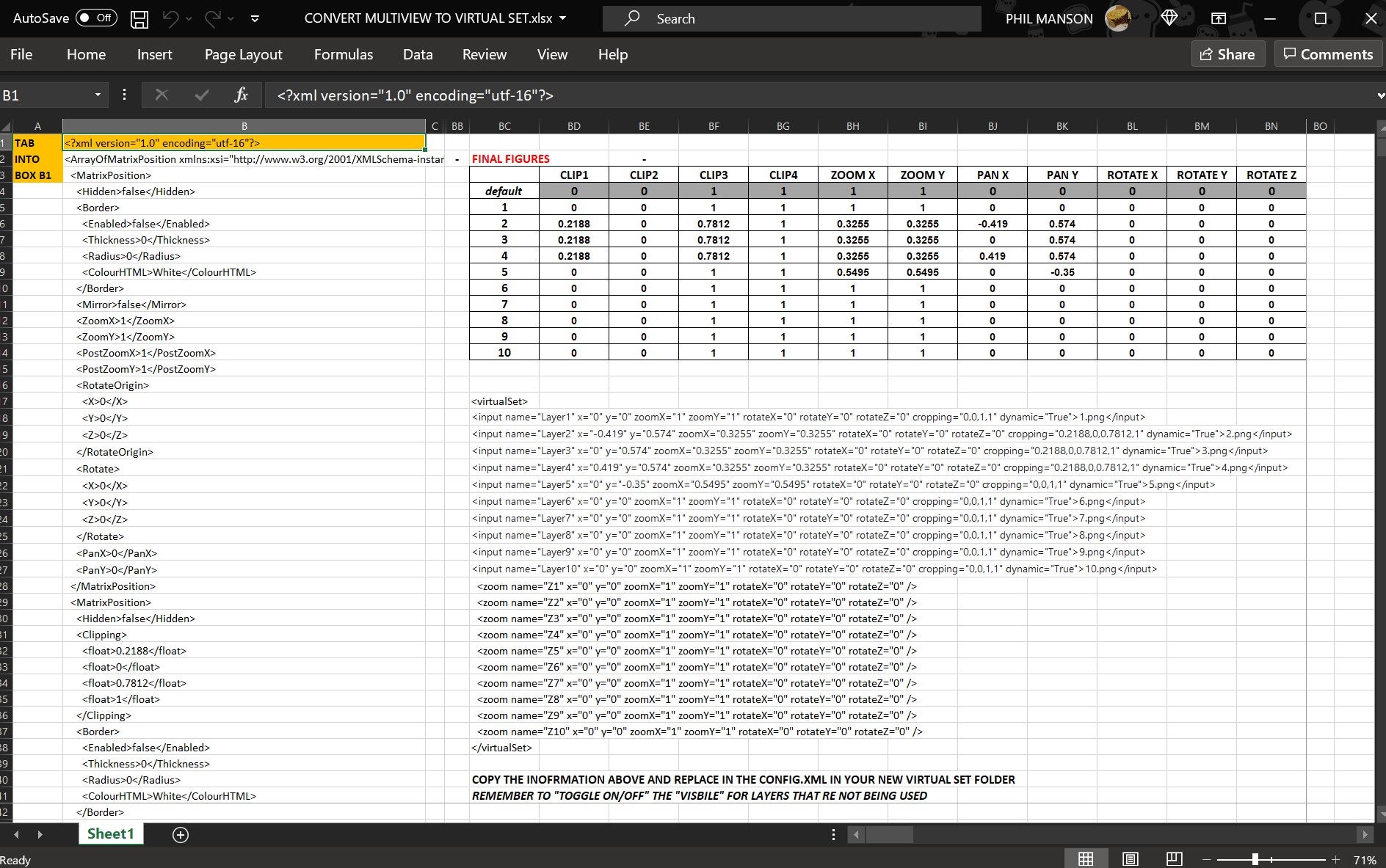 Excel spreadsheet for converting Multiviews to Virtual Sets within vMix - Payhip