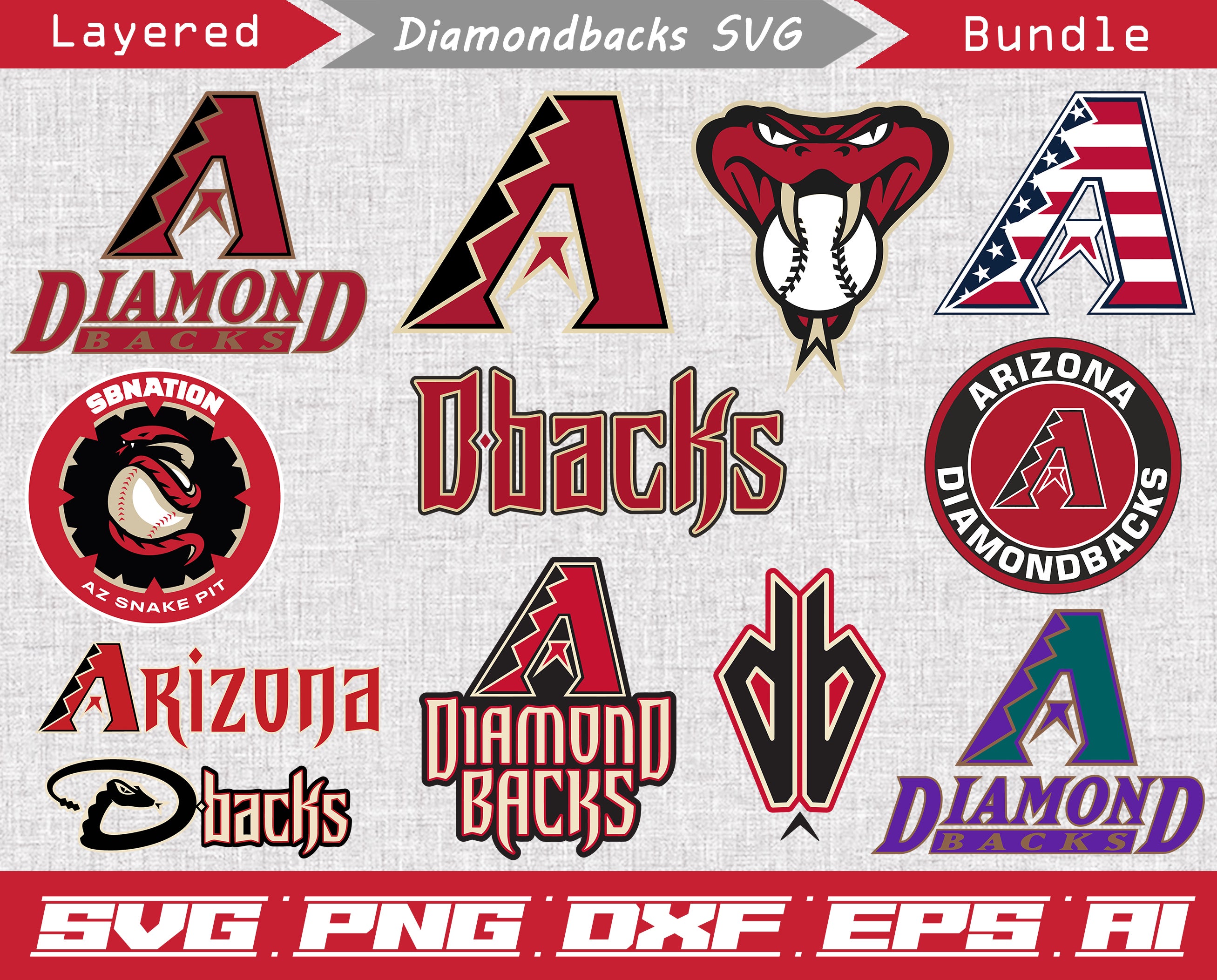 Arizona Diamondbacks Cut files, Arizona Diamondbacks SVG, PNG, DXF, EPS ...