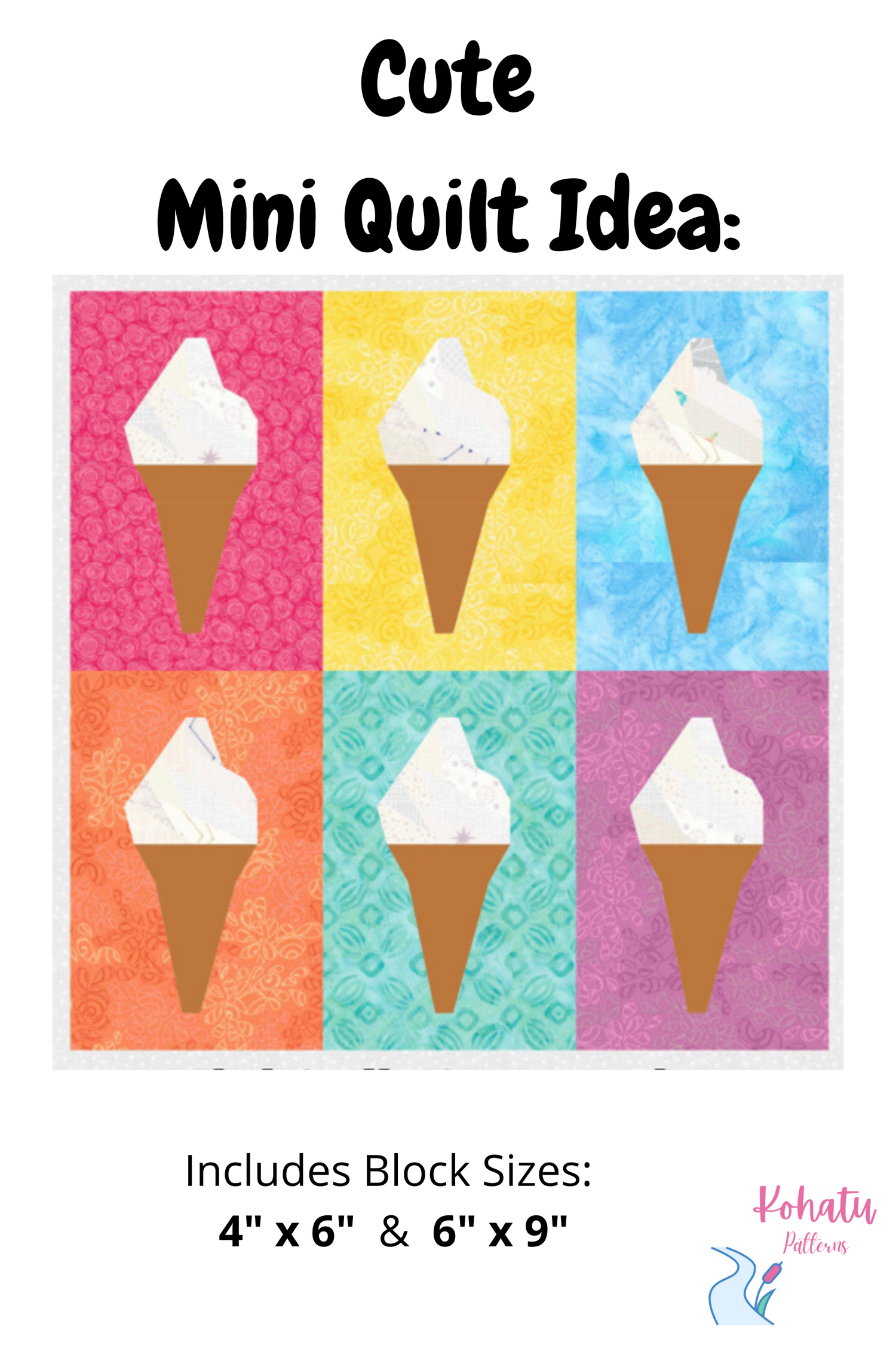 Soft Serve Ice Cream Quilt Block Pattern