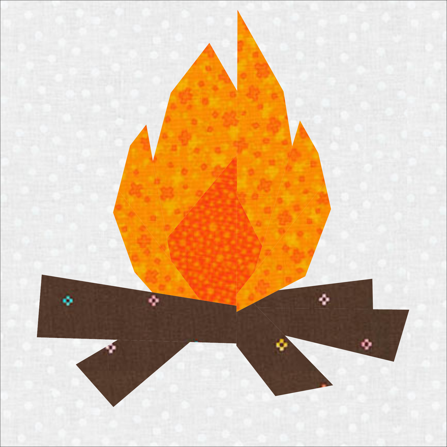 Campfire paper pieced quilt block pattern
