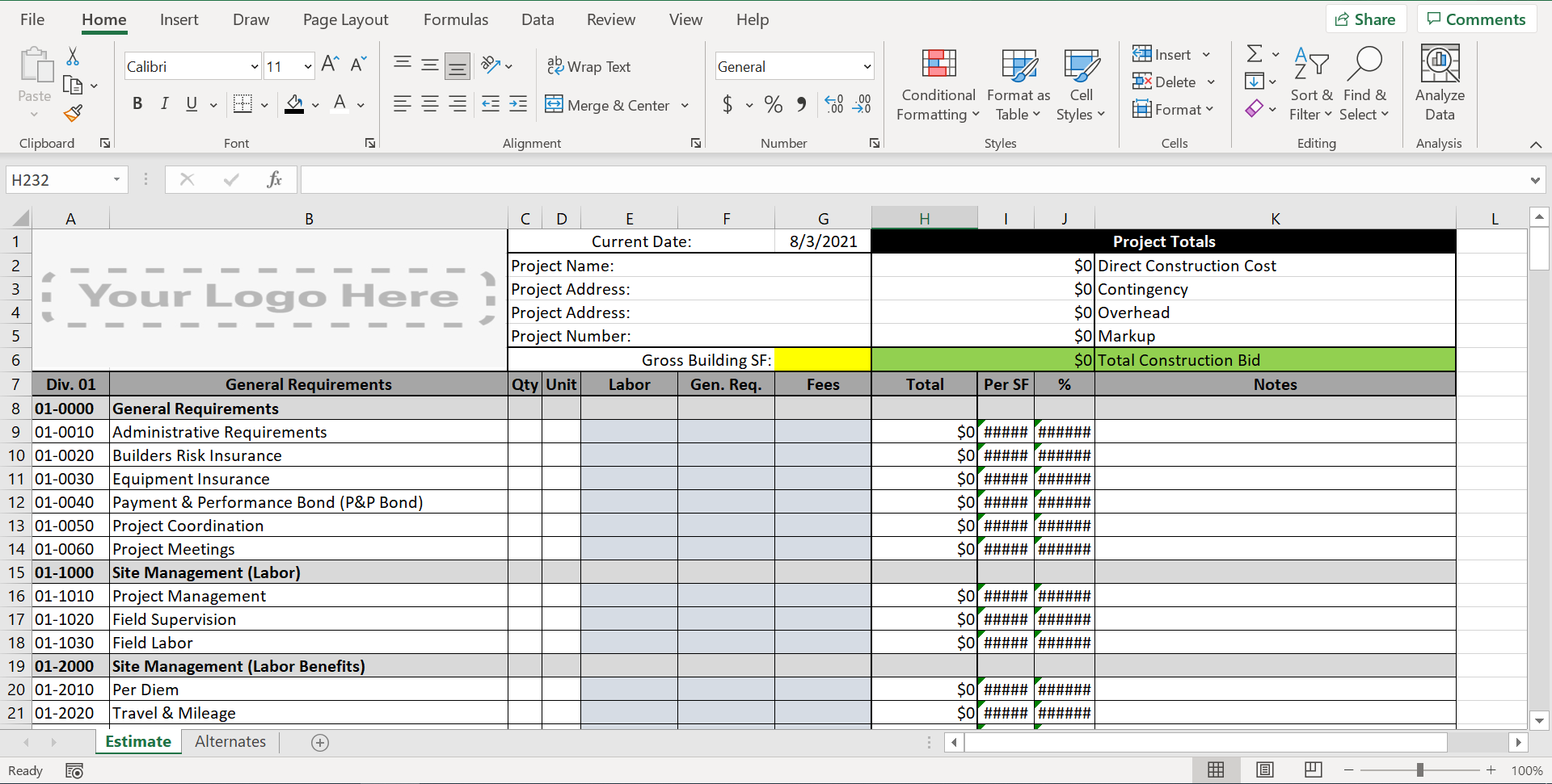 Construction Estimating Template (Excel Template) - Payhip