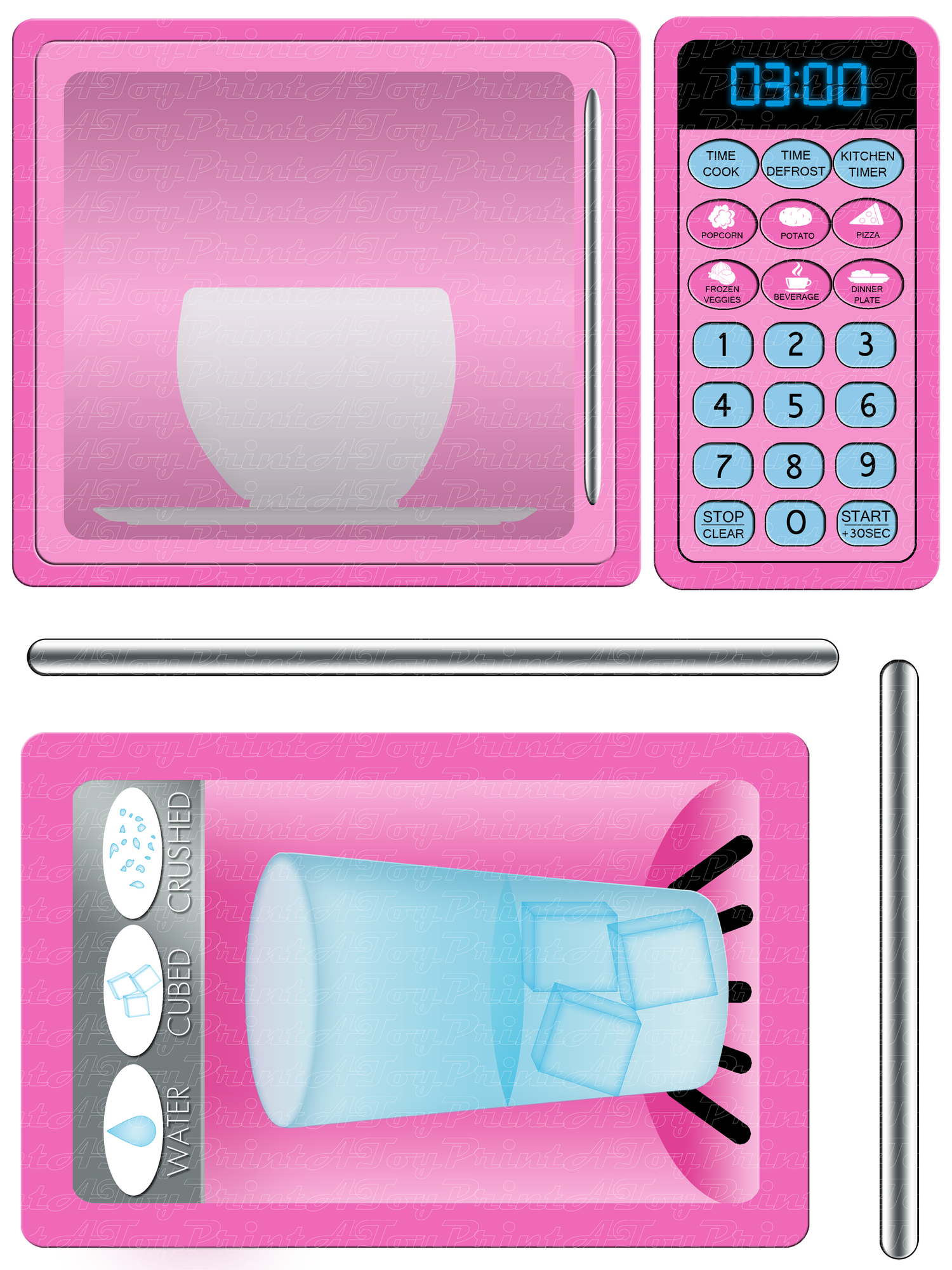 PrintAToy Original Microwave and Refrigerator Diy Play Kitchen ...