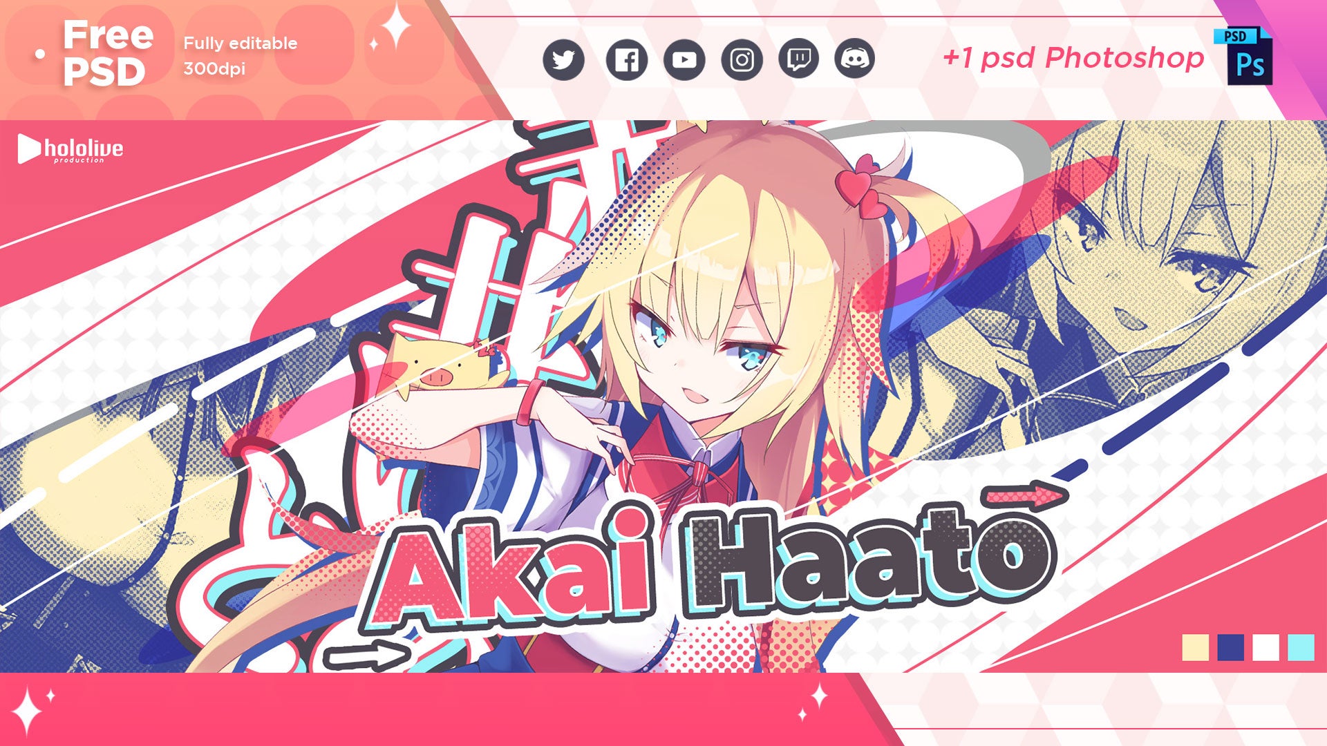 Free fully editable Banner - Akai Hatoo .psd - Payhip