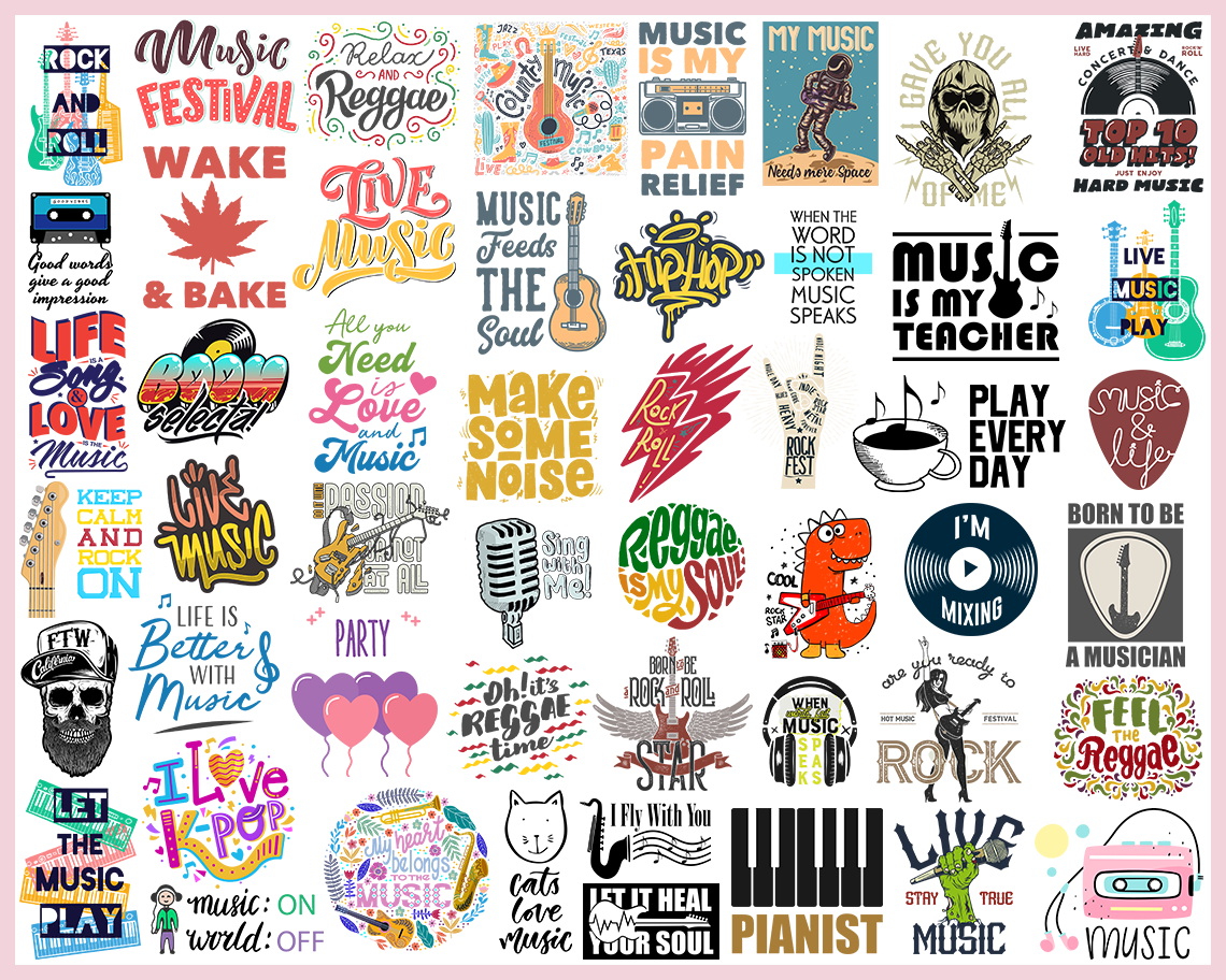 Music Lettering, Cute File SVG,PNG, Music Quotes,Guitar,Music Life,Love ...