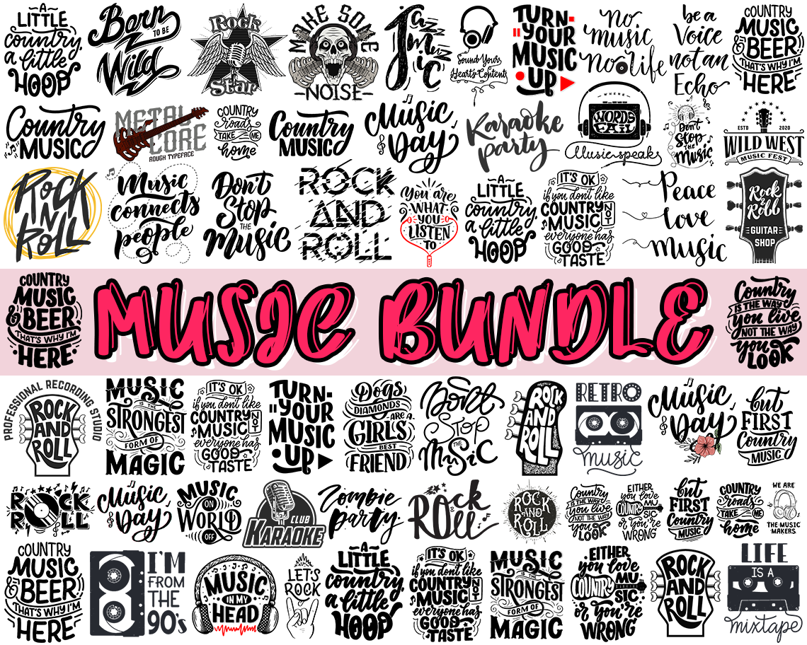 Music Lettering, Cute File SVG,PNG, Music Quotes,Guitar,Music Life,Love ...