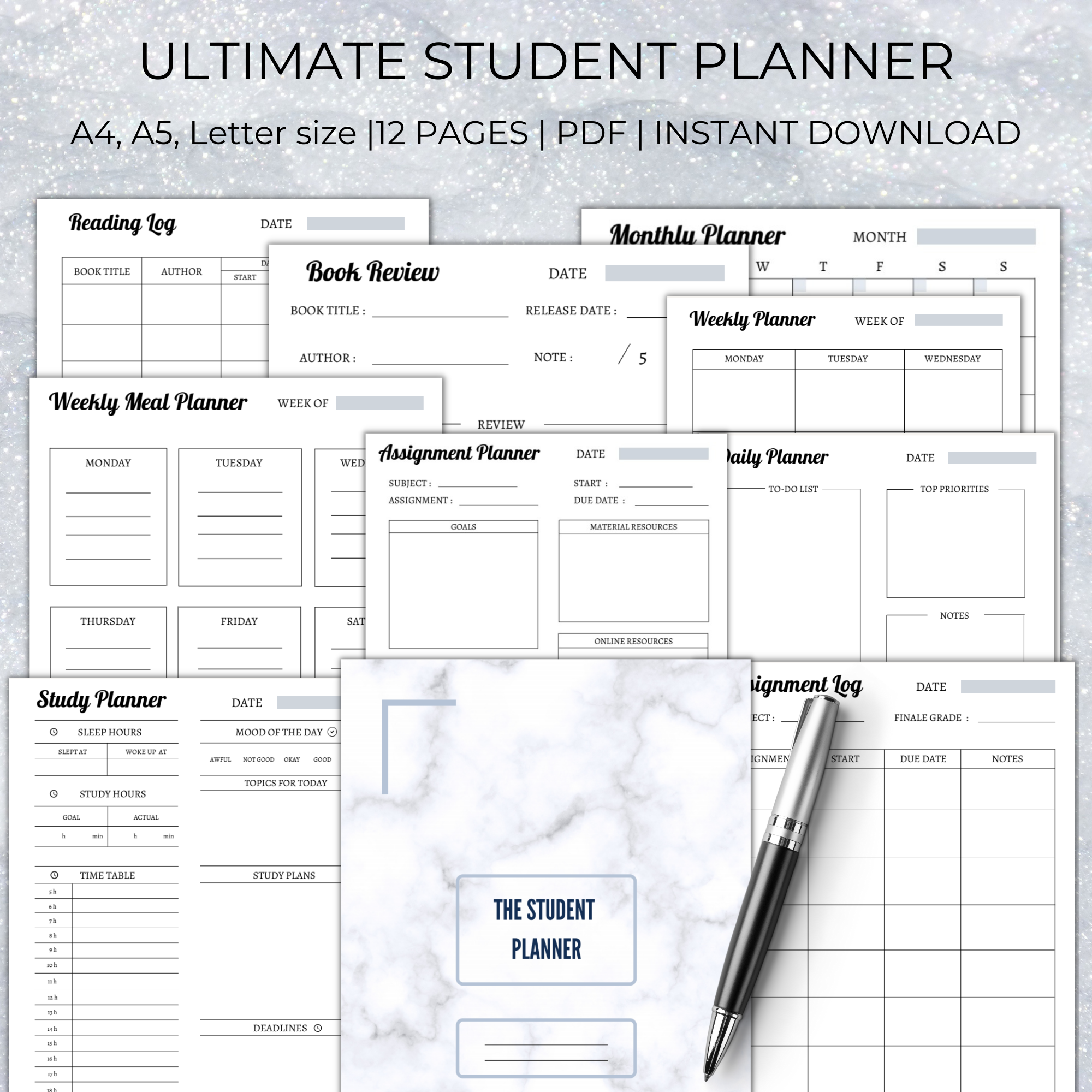 PRINTABLE STUDENT PLANNER | A4 | A5 | LETTER SIZE - Payhip