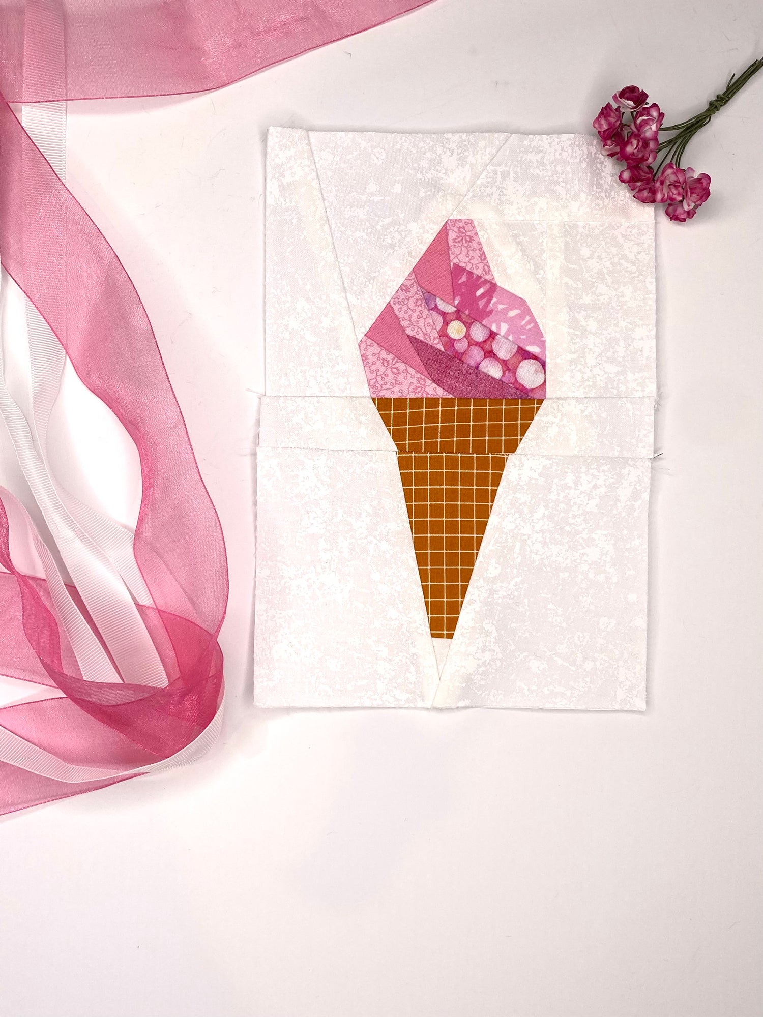 Soft Serve Ice Cream Quilt Block Pattern