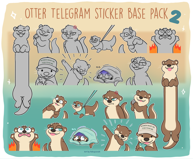 Otter Telegram Sticker pack Base 2 - Payhip