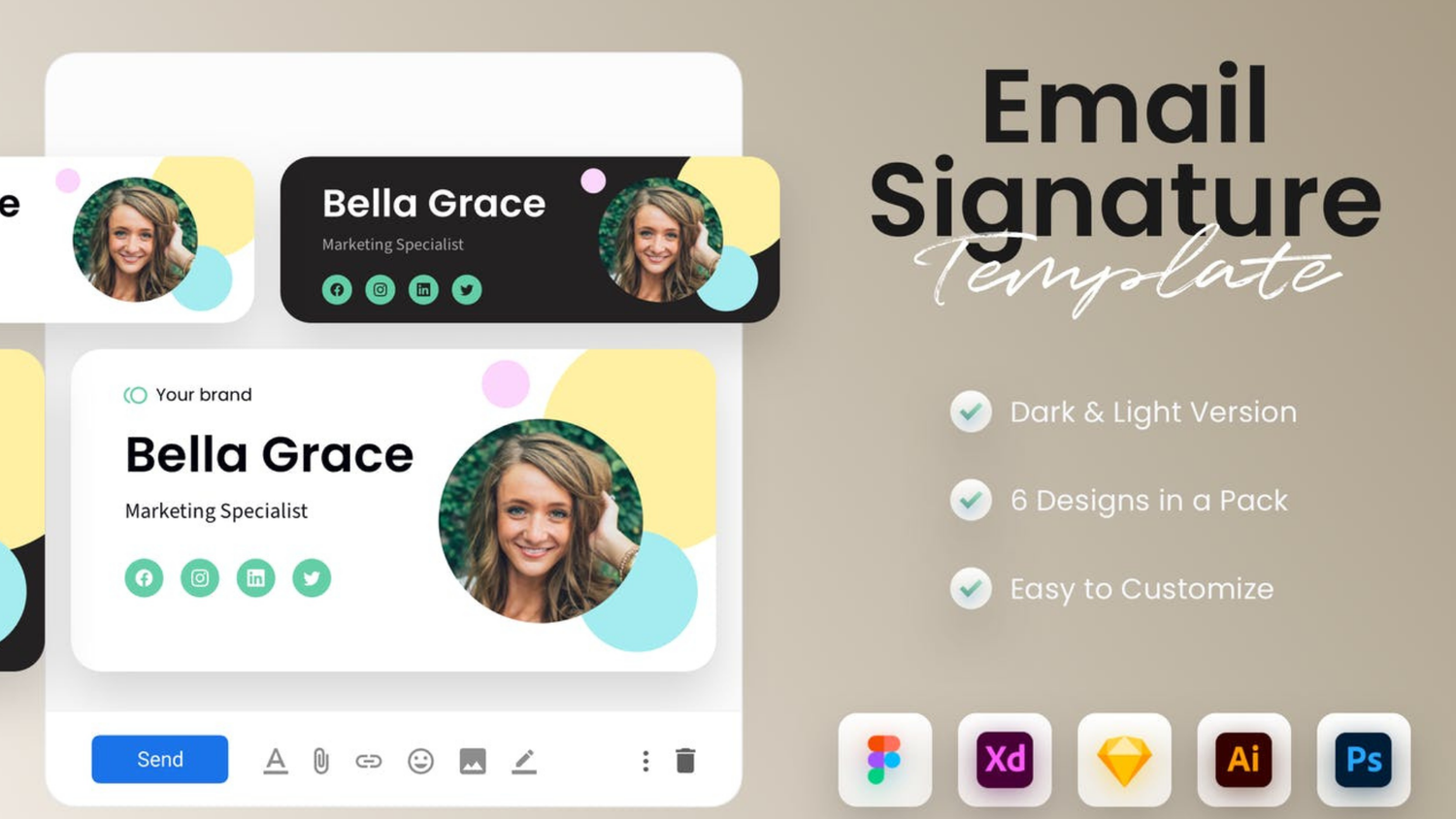 Pink Signature - Email Signature Template - Payhip