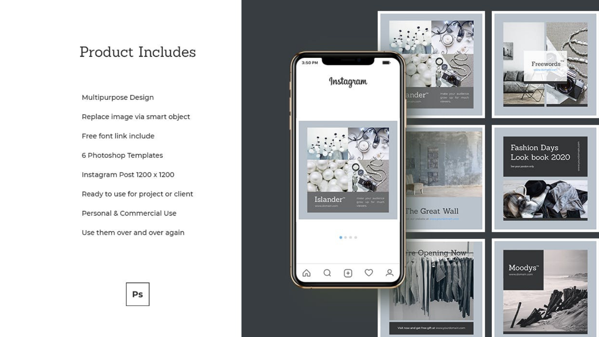 30 Minimal Instagram Post Template Bundle - Payhip
