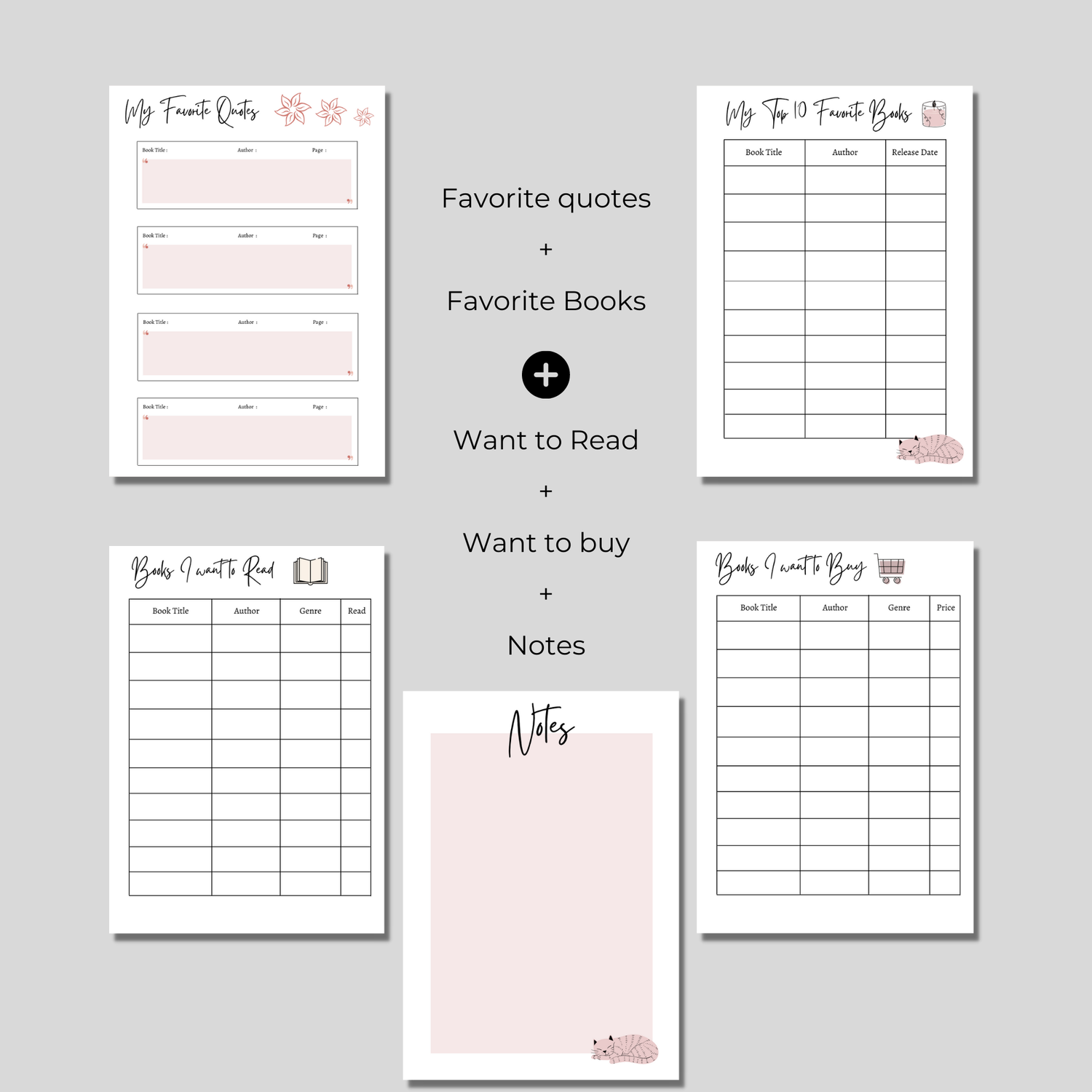 Printable Reading Journal | Reading Journal A4 | Reading Journal Letter ...