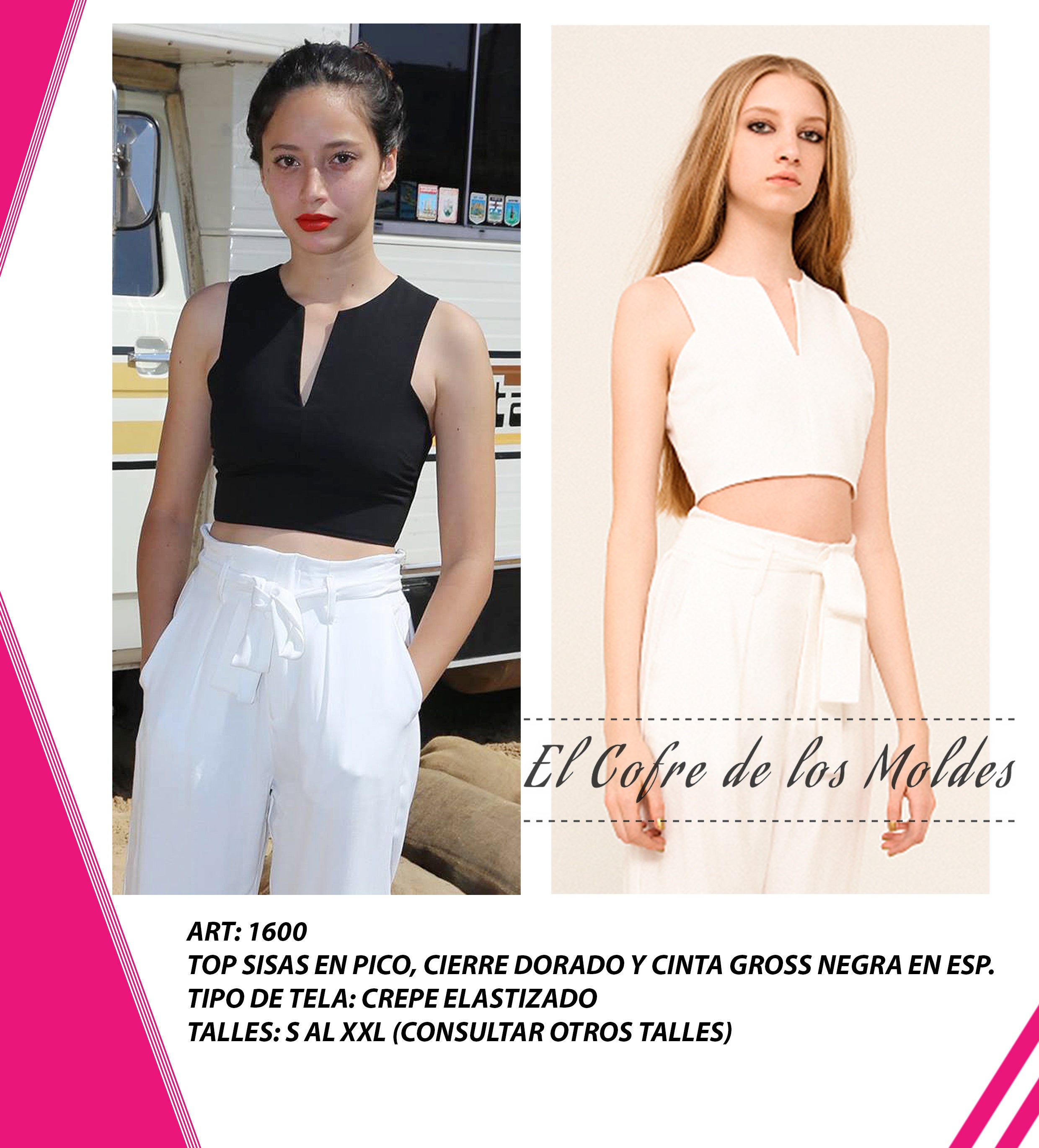 Molde Digital PDF Crop Top Con Cinta Gross en esp, Pack Talles S A Xxl - Payhip