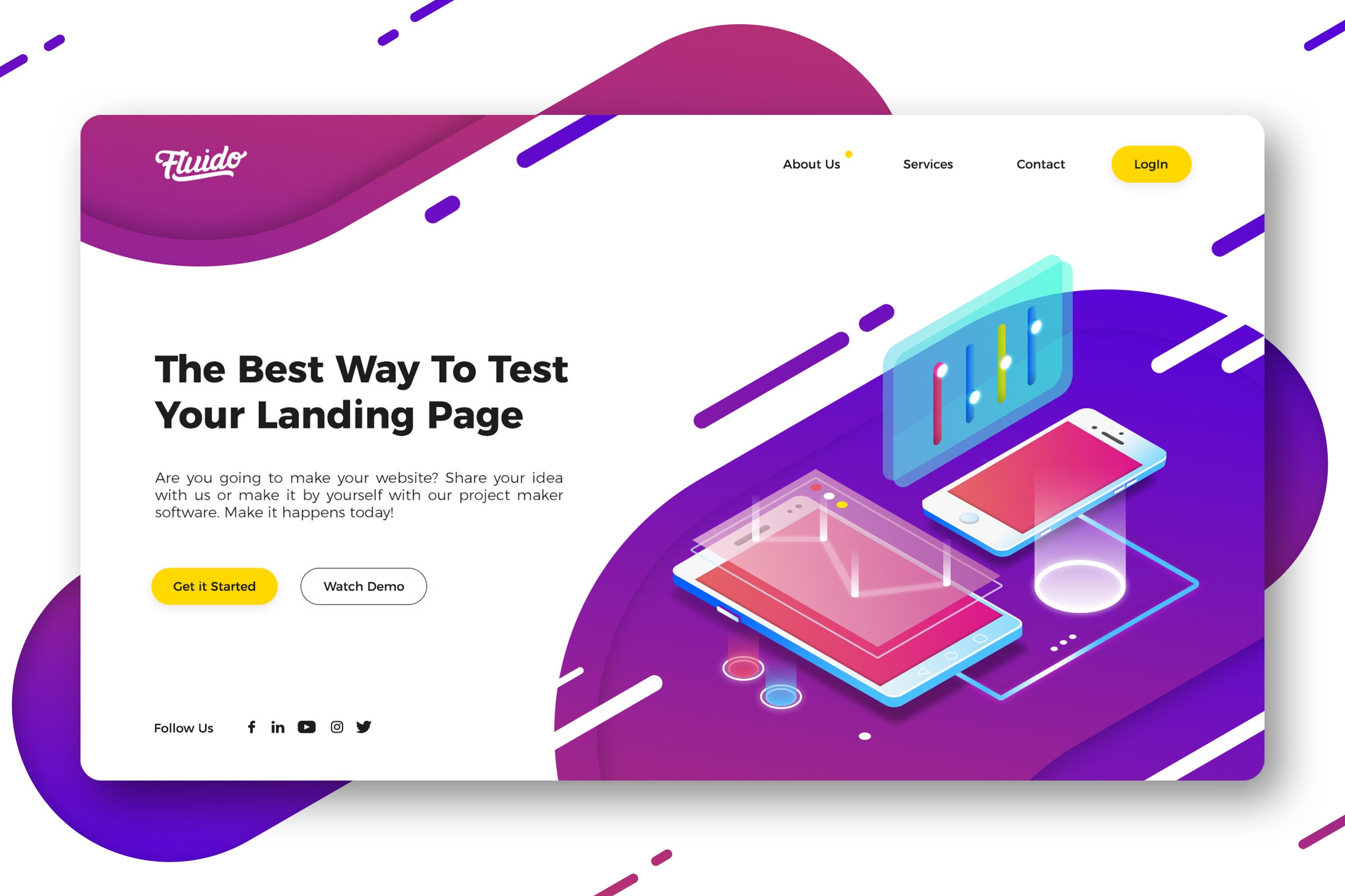 Technology website hero header template - Payhip