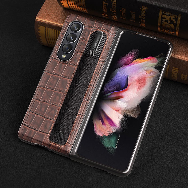 Best Model Samsung Galaxy Z Fold 3 Case Cover Genuine Leather Slot ...