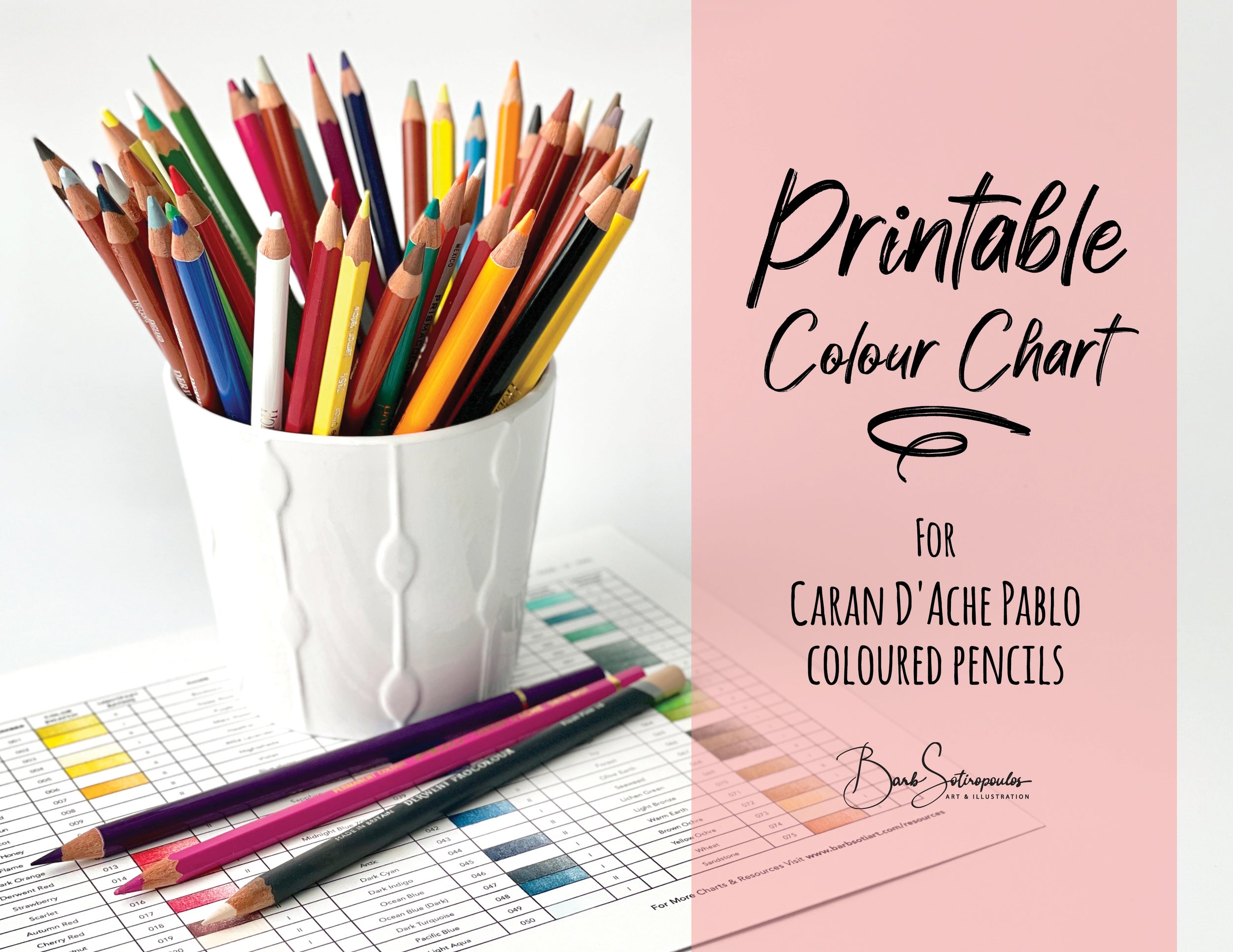 Printable Colour Chart for Faber-Castell Polychromos Coloured Pencils ...