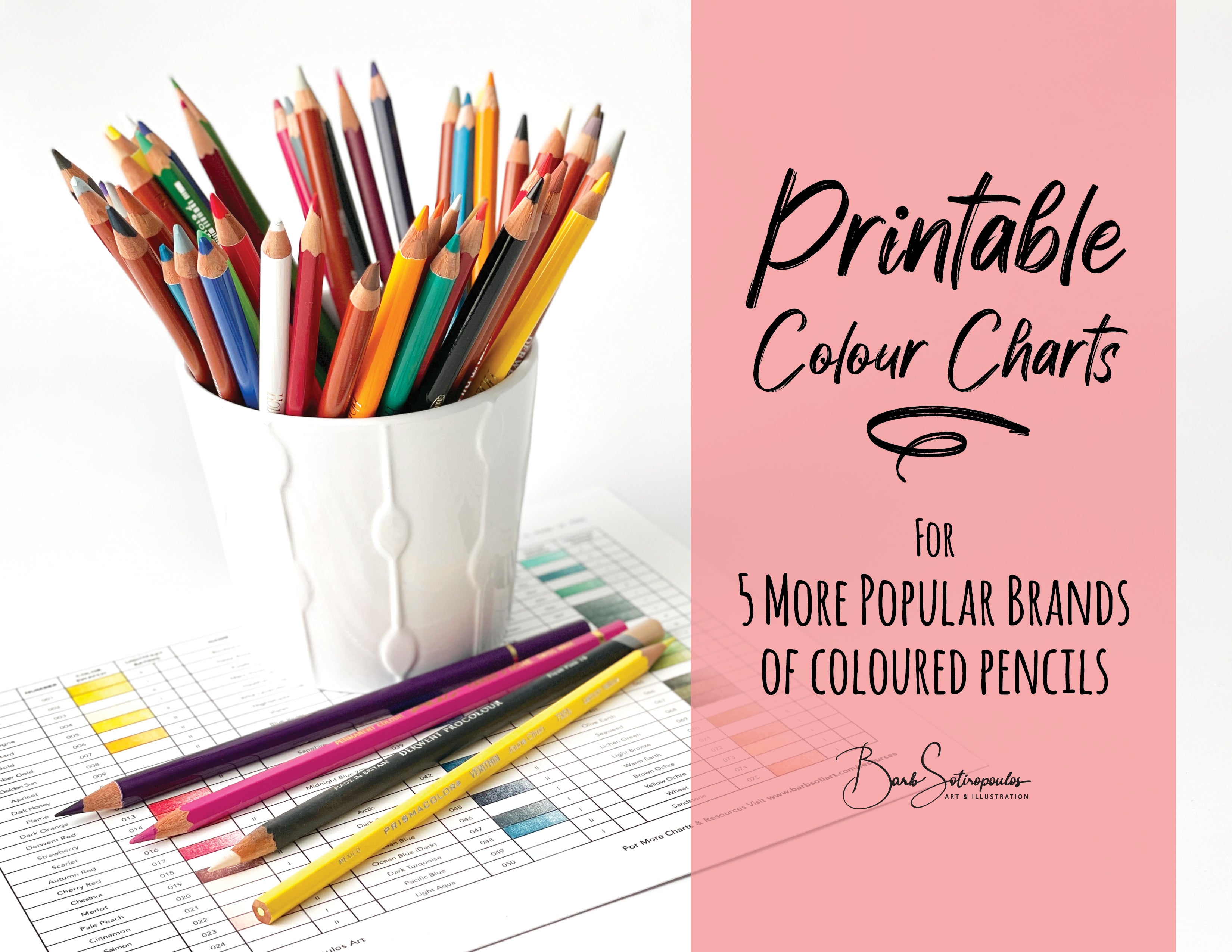 Printable Colour Charts for MORE Popular Coloured Pencil Brands - 5 ...