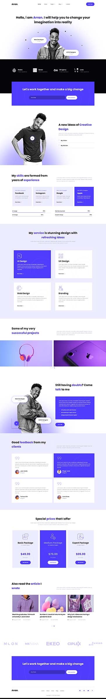 Personal Portfolio Elementor Template Kit - Payhip