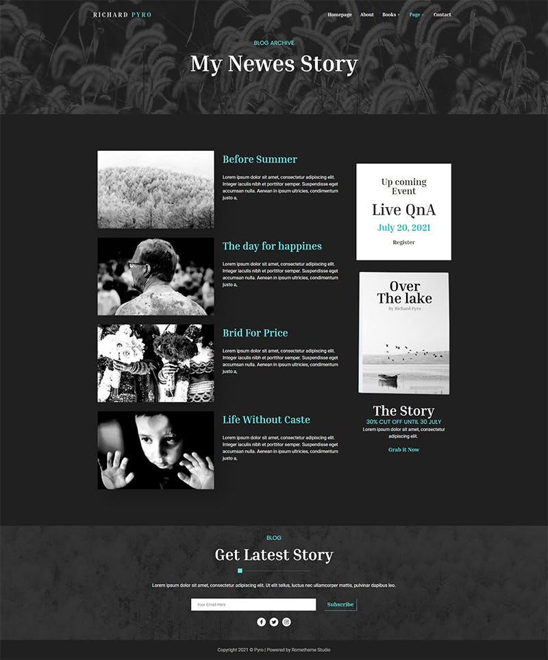 Writer Portfolio Elementor Template Kit - Payhip