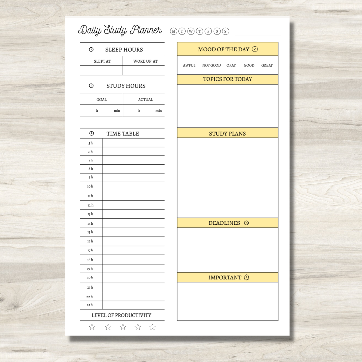 Daily Study Planner | Study Planner | Daily Planner bundle | Printable | PDF Instant Download ...