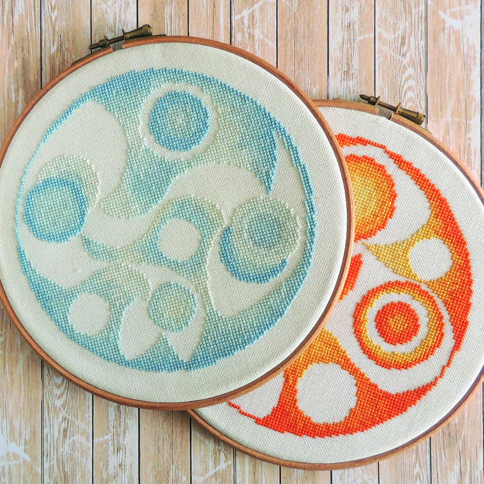 Set of 2: Summer Solstice and Winter Solstice - cross stitch patterns ...