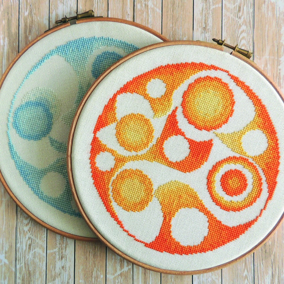 Set of 2: Summer Solstice and Winter Solstice - cross stitch patterns ...