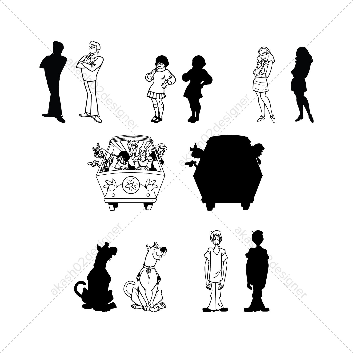 13 Scooby Doo svg pack bundle png AI EPS vector digital file download ...