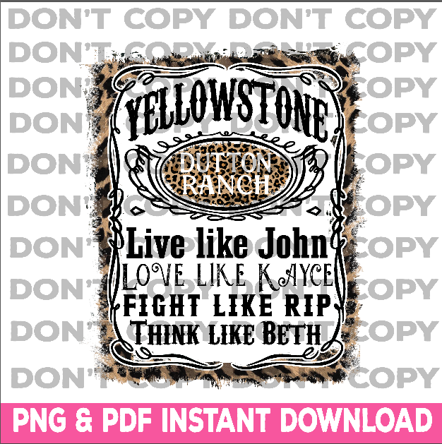 Yellowstone Dutton Ranch live like john DIgital File | Sublimation ...
