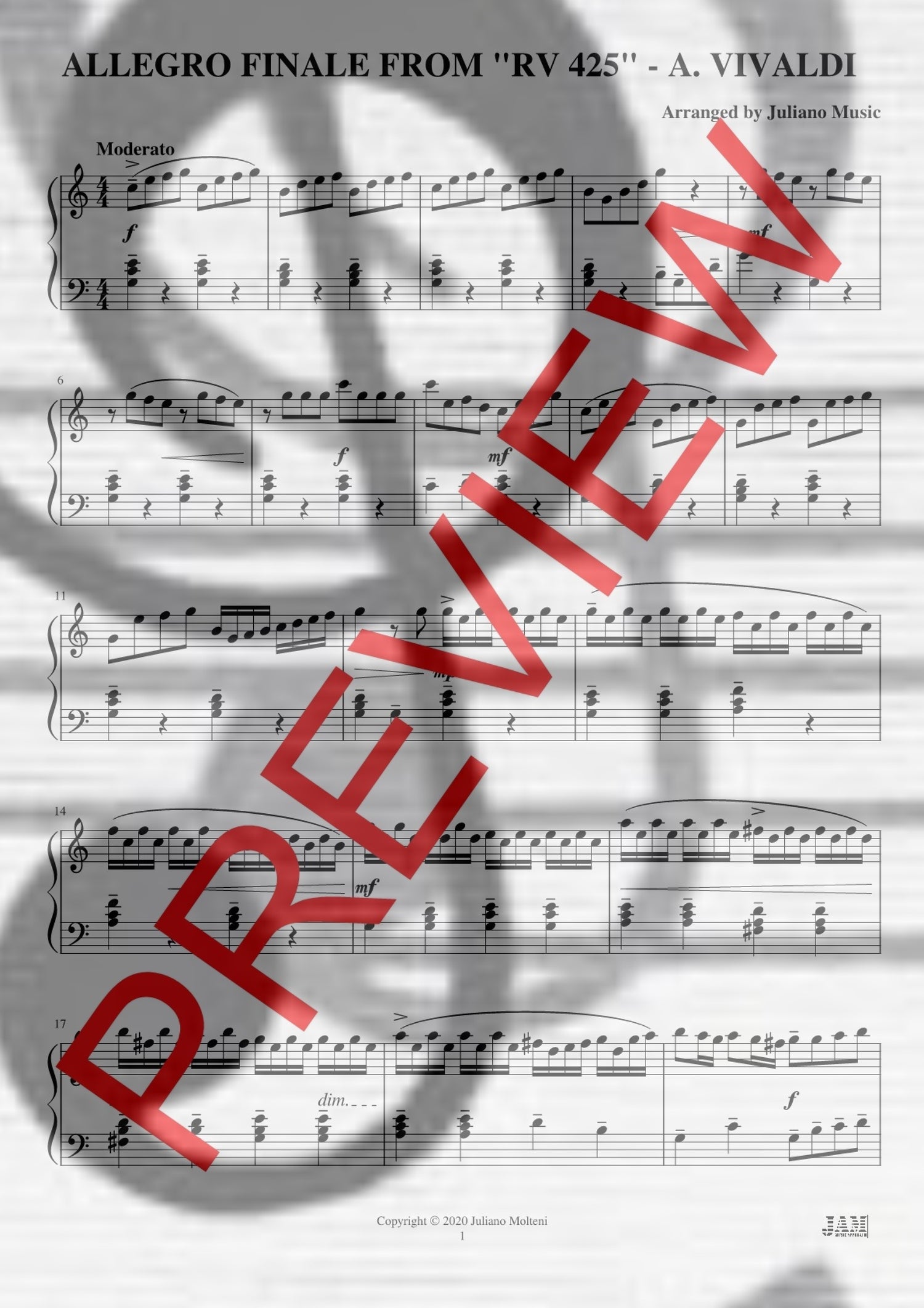 ALLEGRO FINALE FROM "RV 425" (EASY PIANO) - A. VIVALDI - Payhip