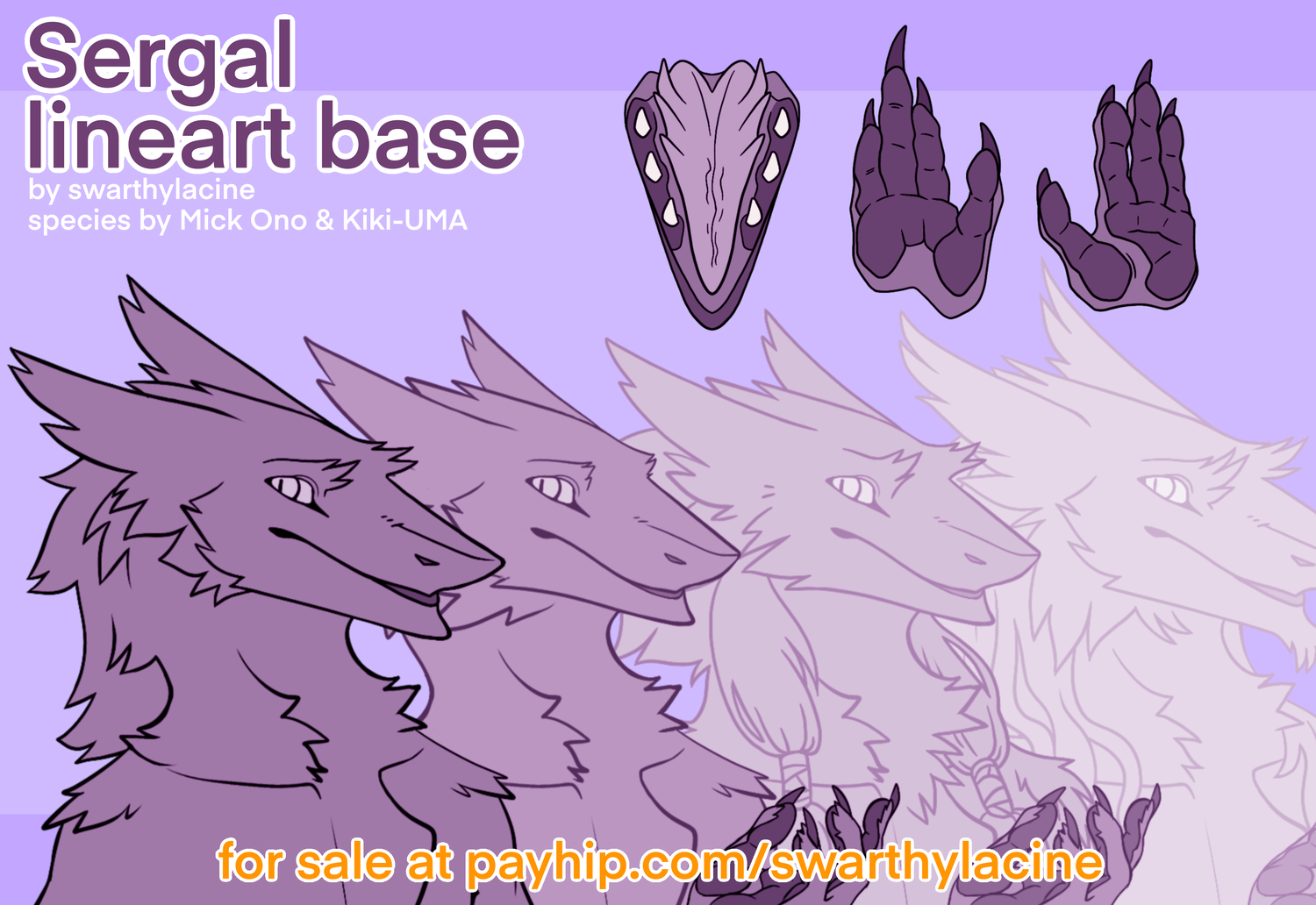Sergal Reference Lineart Base [P2U] - Payhip