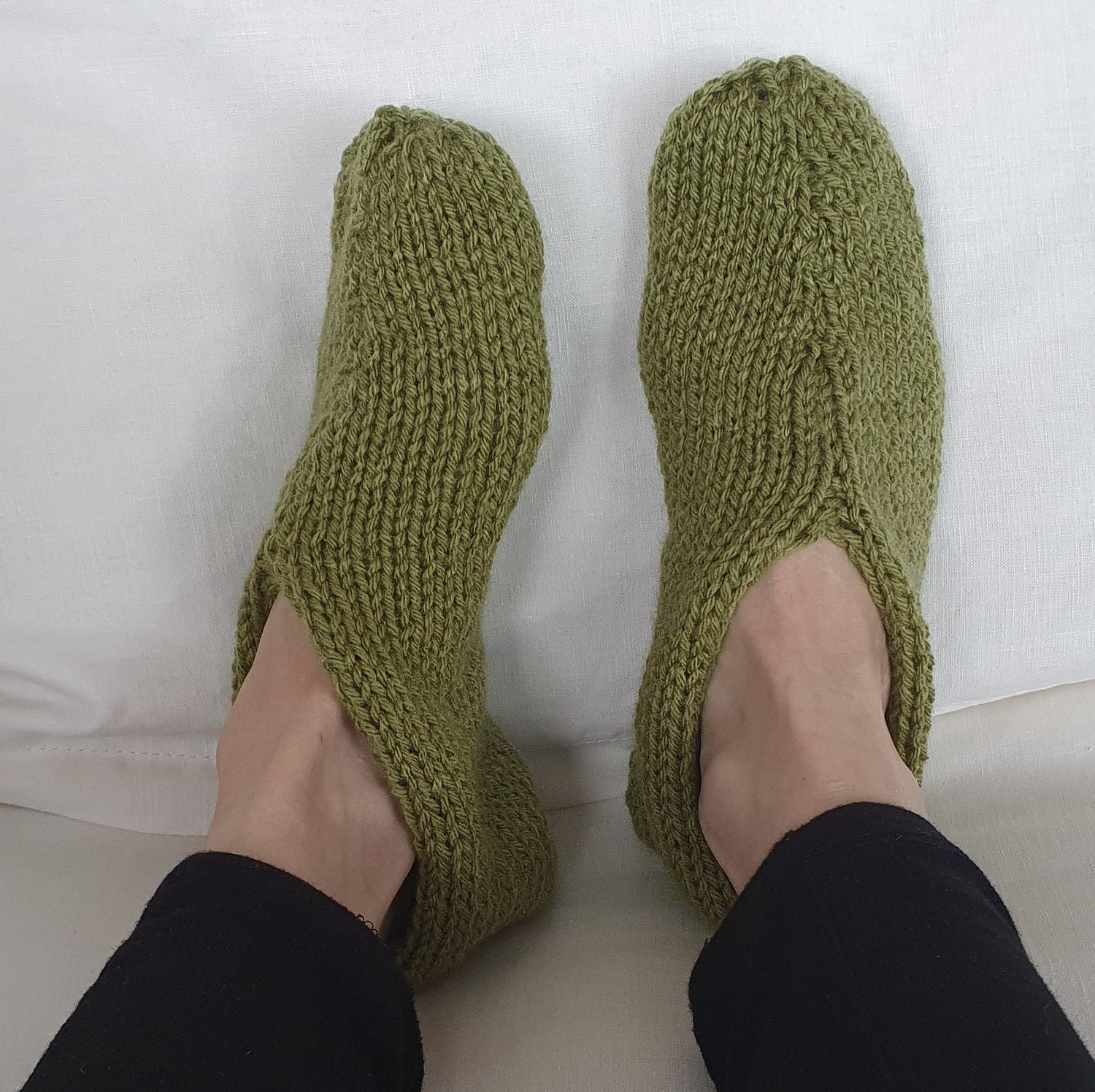 12ply easy knit slippers - Sage - Payhip