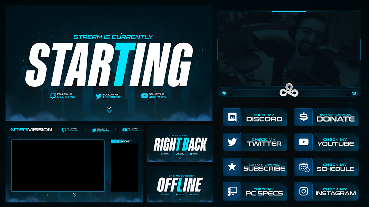 Professional Premade Stream Overlay Package - Payhip